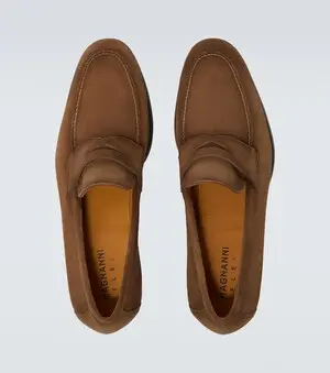 Magnanni Diezma Suede Penny Loafers - Brown