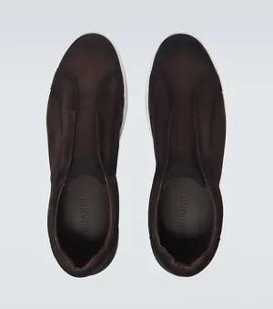 Magnanni Open Suede Sneakers - Brown