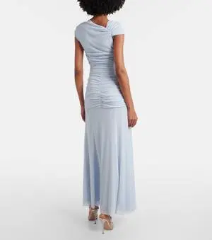ROTATE BY BIRGER CHRISTENSEN Asymmetric Draped Maxi Dress