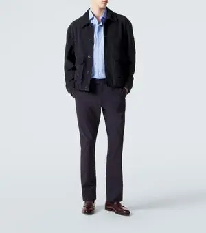 Brioni Striped Cotton Poplin Shirt - Blue