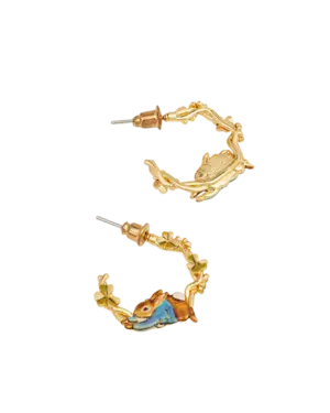 FABLE ENGLAND X Peter Rabbit Jumping Clover Hoop Earrings