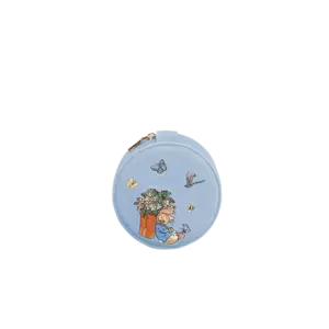 FABLE ENGLAND X Peter Rabbit Embroidered Circle Jewellery Box - Light Blue