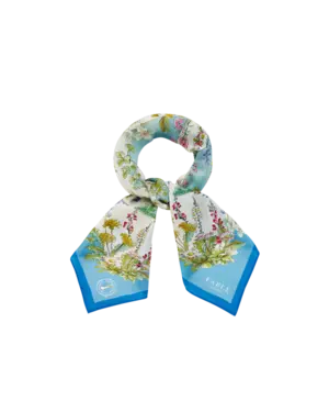 FABLE ENGLAND X Peter Rabbit Narrative Silk Blend Square Scarf - Blue