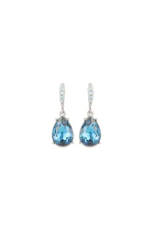 SUSAN CAPLAN Givenchy Sapphire Swarovski Crystal Clip-on Earring And Necklace