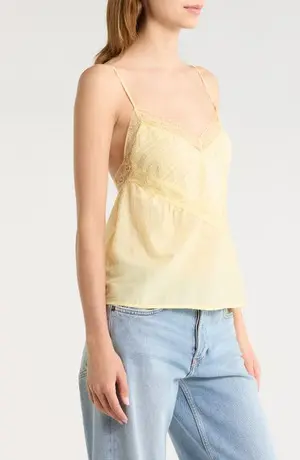 RE/DONE Sofia Lace-trimmed Camisole - Shortbread