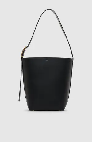 ANINE BING Elly Bucket Bag Grained Leather - Black