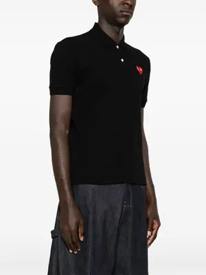 Play Comme Des Garcon Cotton Polo Shirt - Black