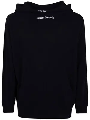 Palm Angels Classic Logo Over Hoodie - Black