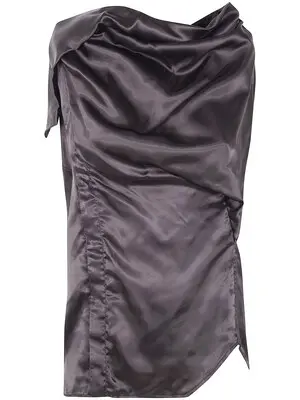 Rick Owens Island" Sleeveless Shirt In Cupro - Gray