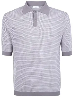 BALLANTYNE Bicolor Polo Shirt - Gray