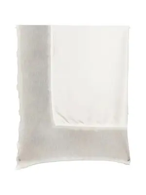 Avant Toi Bicolor Double Foulard Scarf With Destroyed Edges 110x110 - Gray