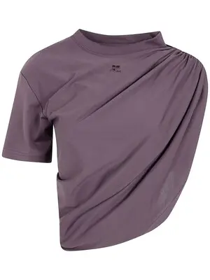COURREGES Asymmetrical Twist T-shirt - Brown