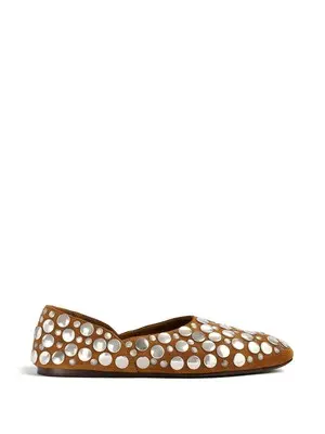 Khaite Jane" Flat With Studs - Brown