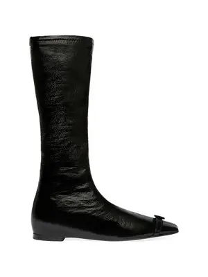 COURREGES Flat Buckle Vinyl Boots