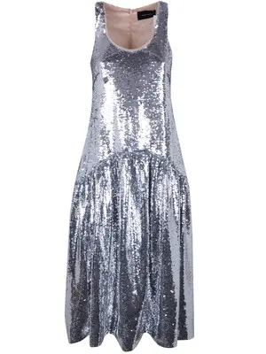 Simone Rocha Tapered Back Flounce Dress - Metallic