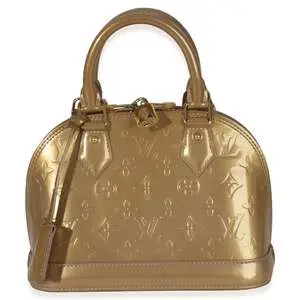 LOUIS VUITTON Alma Bb Monogram Vernis - Gold