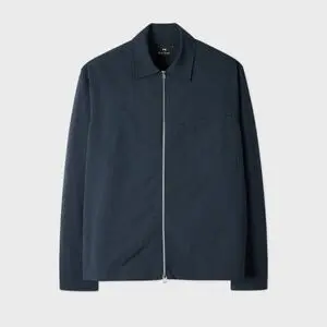 Paul Smith Seersucker Check Zip Shirt Jacket - Blue
