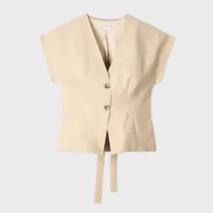 Paul Smith Linen Button Blouse - White