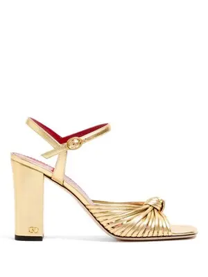 Valentino Garavani Annet 90 Laminated Nappa Leather Sandals - Metallic