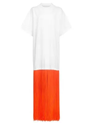 Alaïa Cotton T-shirt With Fringes - White