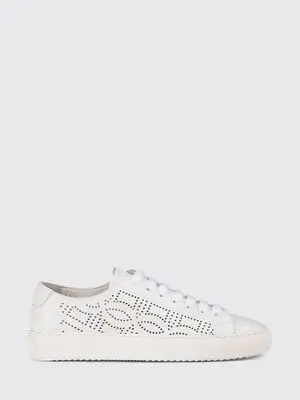 DOUCAL'S Perforated Leather Lace-up Sneakers - White