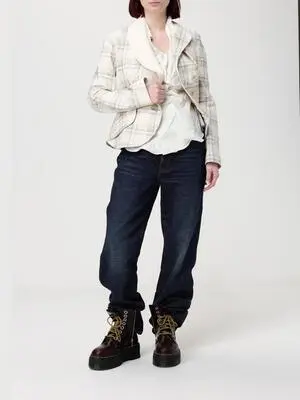 VIVIENNE WESTWOOD Checked Cotton Blend Asymmetrical Blazer