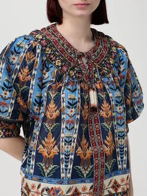 Farm Rio Printed Puff Sleeve Top - Blue