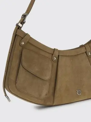 Pinko Suede Shoulder Bag With Pockets