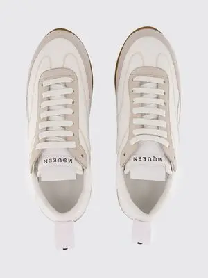 Alexander McQueen Smooth And Suede Calfskin Low Top Sneakers - White