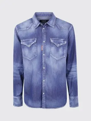 Dsquared2 Stretch Cotton Denim Shirt - Navy