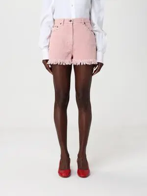 Valentino Garavani Embellished Denim Shorts With Frayed Hem