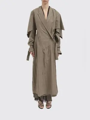 YEHUAFAN Cotton Asymmetric Trench Coat - Beige