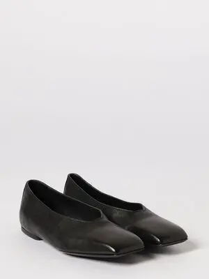 Rick Owens Ram Leather Square Toe Ballerina Flats - Black