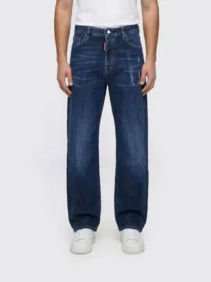 Dsquared2 Straight Cotton Denim Jeans - Blue