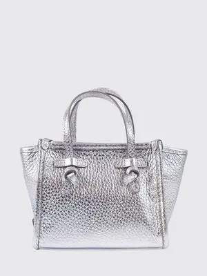 GIANNI CHIARINI Miss Marcella Hammered Leather Mini Handbag - Silver