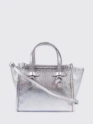 GIANNI CHIARINI Miss Marcella Hammered Leather Mini Handbag - Silver