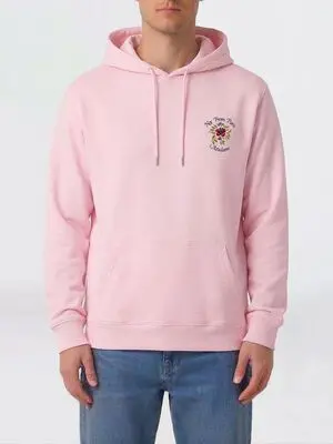 Drole De Monsieur Cotton Hoodie With Embroidered Graphic - Pink