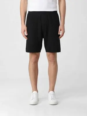 Emporio Armani Textured Viscose Blend Shorts - Blue