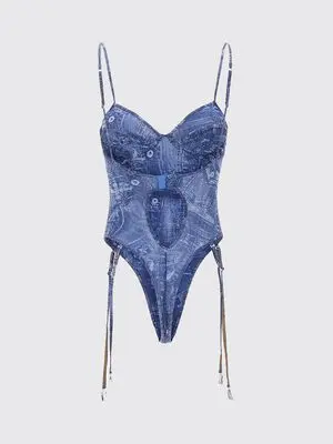 DIESEL® Denim Effect Polyester Bodysuit - Blue
