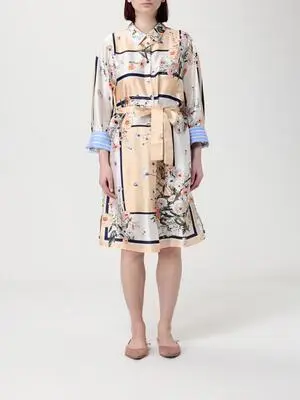 Liu Jo Printed Satin Midi Chemisier Dress