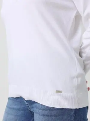 FAY Ribbed V-neck Sweater - White