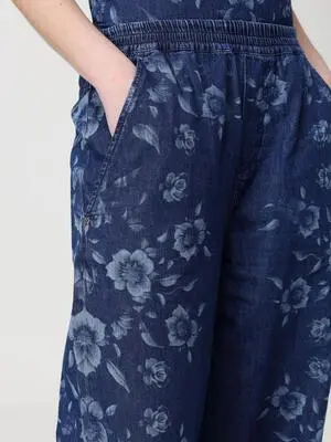 Pinko Cotton Palazzo Trousers With Floral Print