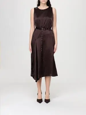 Liu Jo Sleeveless Midi Dress With Belt - Brown