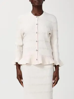 Liu Jo Knit Sweater With Ruffle Detail - Cream