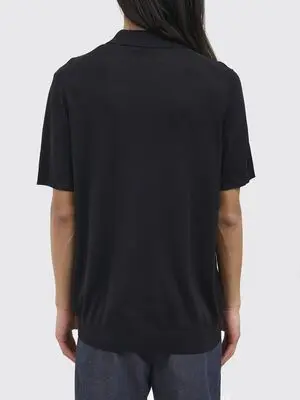 PAOLO PECORA Cotton And Silk Knit Polo Shirt - Black