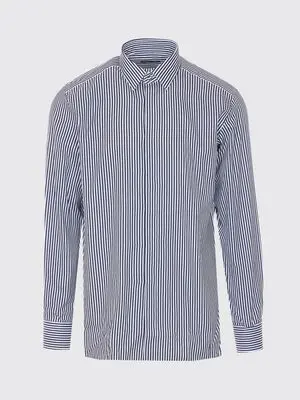 TOM FORD Striped Cotton And Silk Shirt - Blue