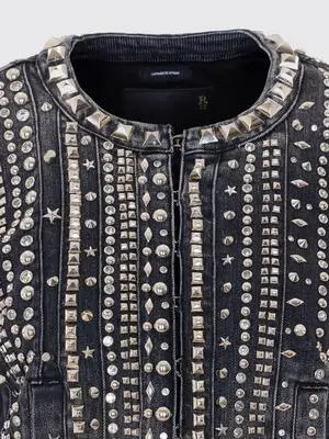 R13 Studded And Rhinestone Denim Jacket