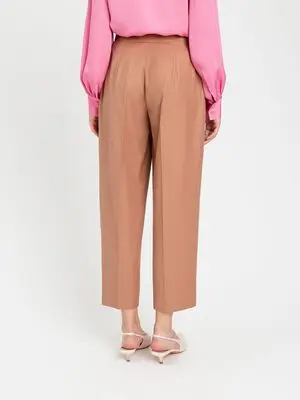 TWINSET Tailored Pleated Trousers - Coffee