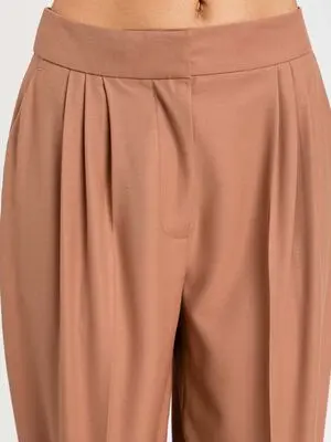 TWINSET Tailored Pleated Trousers - Coffee