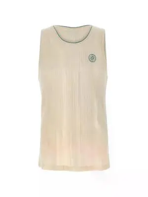 Drole De Monsieur Ribbed Embroidered Top